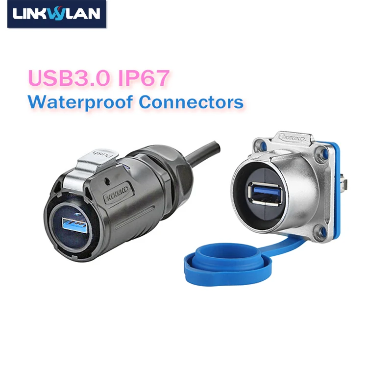 IP67 USB3.0 Waterproof Connectors / USB3.0 Waterproof Plug + USB3.0 ...