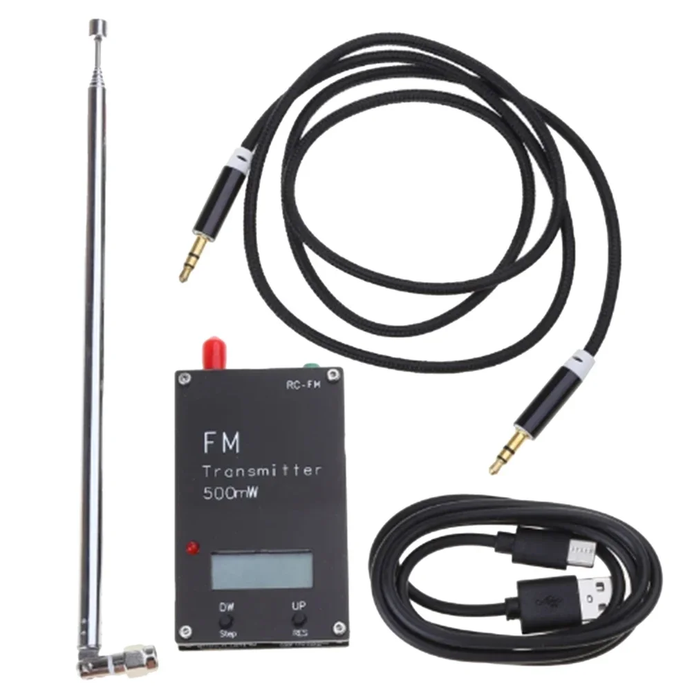 2000M 0.5W 500mW FM Transmitter Frequency LCD Display Stereo Digital 76-108MHz Adjustable ...