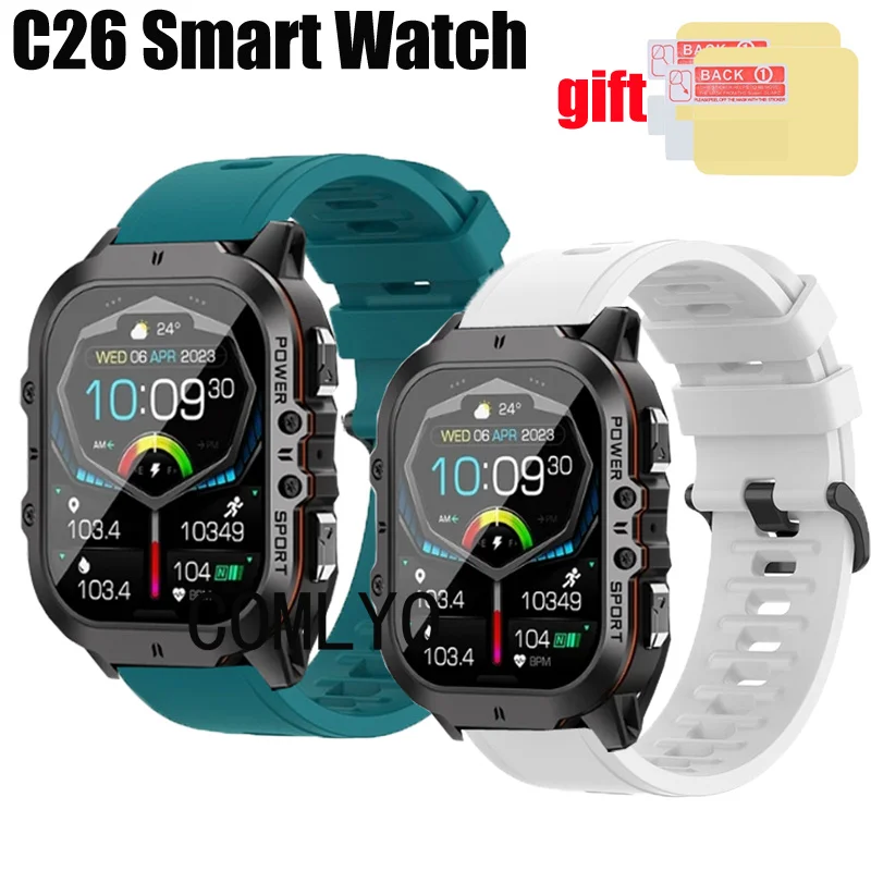 Band-For-C26-Smart-Watch-Strap-Women-Men-Silicone-Soft-Wristband ...
