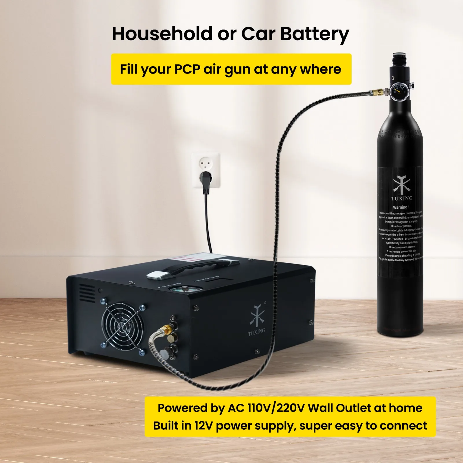 TUXING TXES063 Pcp Air Compressor High Pressure Pump Built-in Adapter