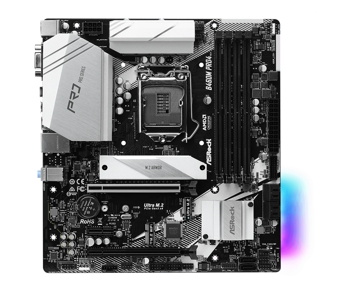 Placa-m-e-ASROCK-B460M-PRO4-Intel-B460-LGA-1200-suporta-i9-10900K-i5 ...