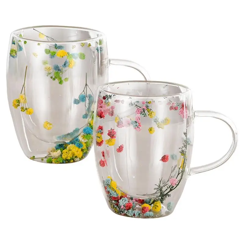 Dried-Flowers-Glass-Cups-Flower-Double-Wall-Glass-Tea-Cups-Flower-Glass ...