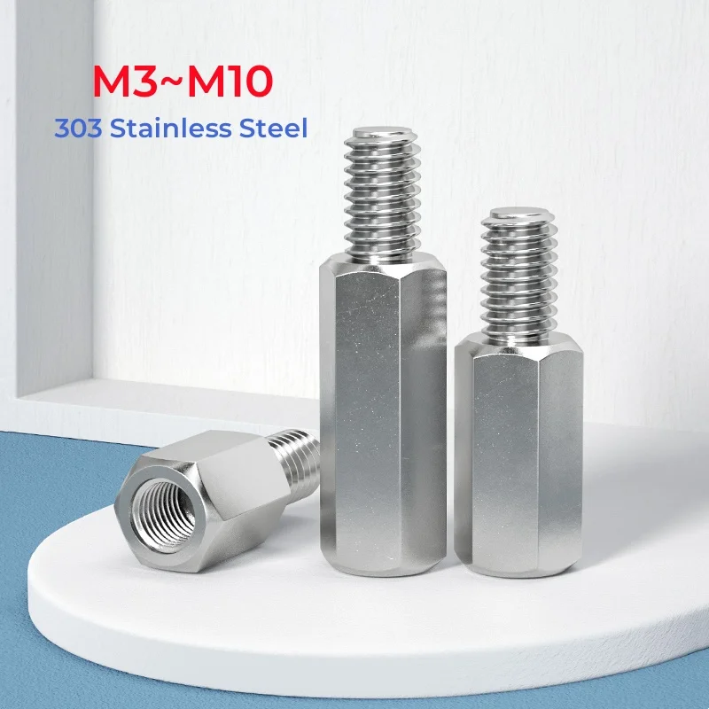 303-Stainless-Steel-Hex-Standoff-M3-M4-M5-M6-M8-M10-Male-To-Female ...