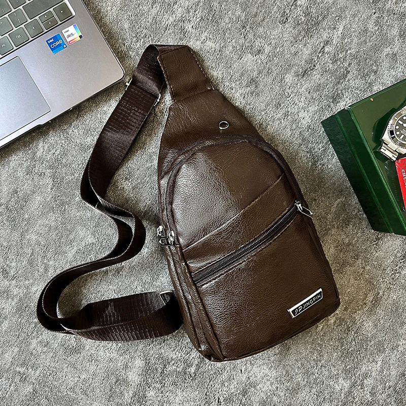 Soft-PU-Leather-Chest-Bag-for-Men-Brown-Mini-Shoulder-Crossbody-Bag ...