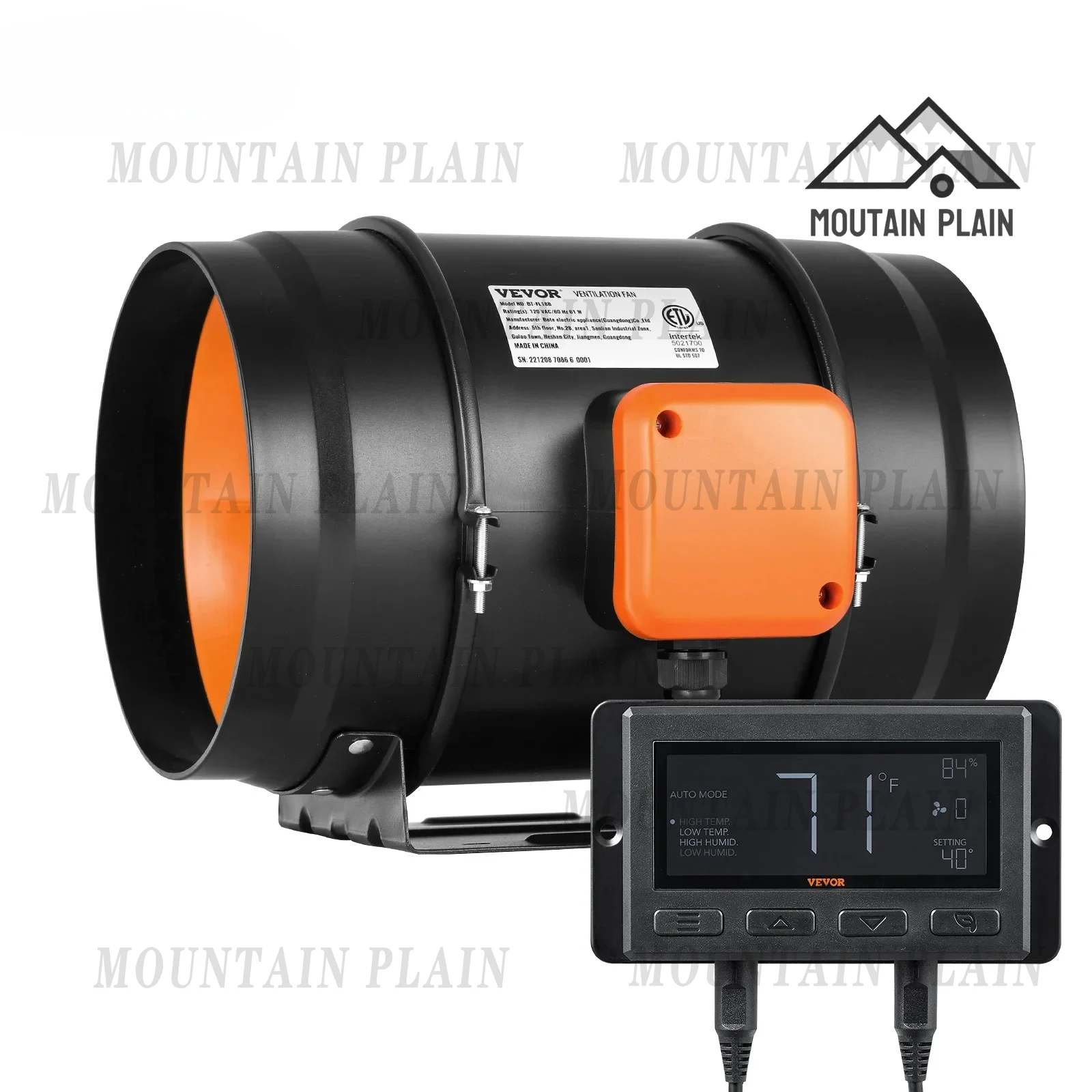 Inline-Duct-Fan-with-Temperature-Humidity-Controller-EC-motor-Diagonal ...