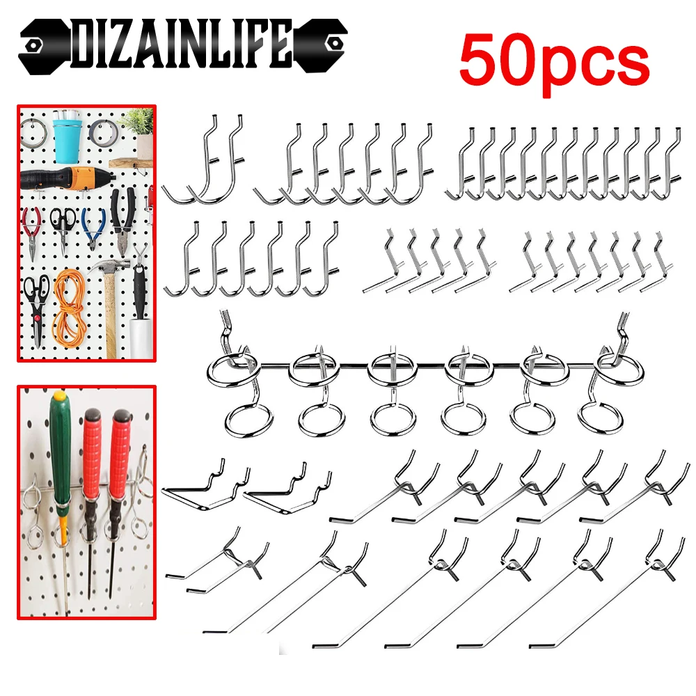 50pcs-Pegboard-Hooks-Assortment-Pegboard-Hook-Assortment-Set-Metal ...