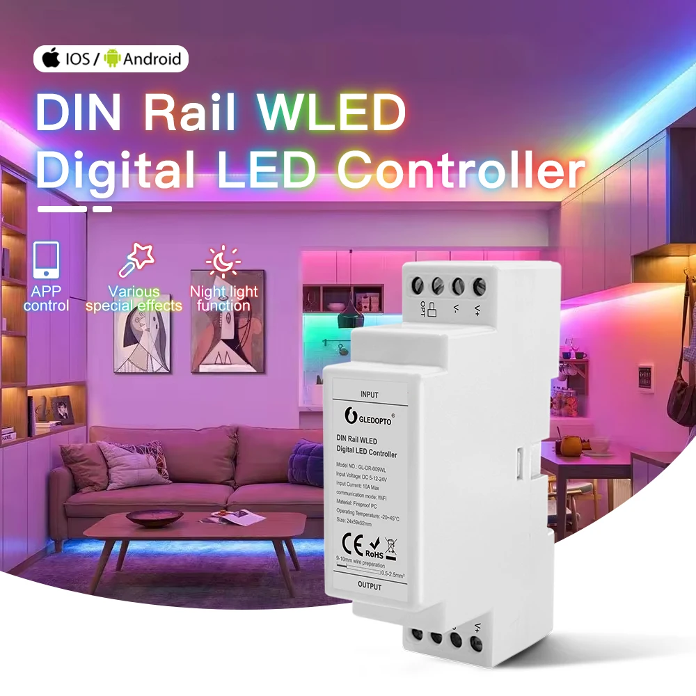 GLEDOPTO-Din-Rail-WLED-Controller-RGB-Microphone-DIY-Dynamic-Mode-For ...