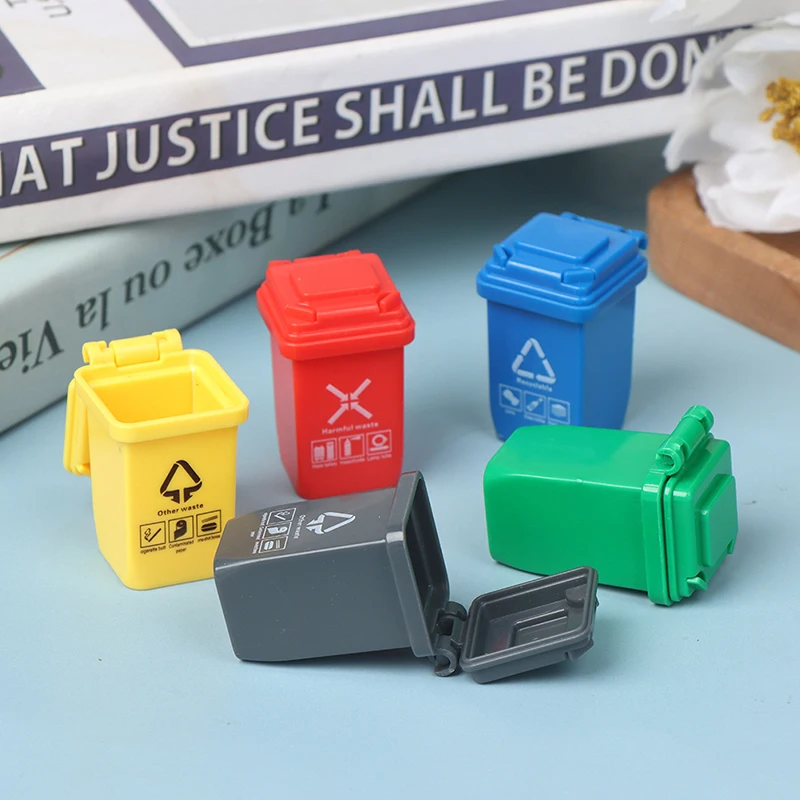 5PCS-1-12-Dollhouse-Miniature-Trash-Can-Model-Accessories-Furniture ...