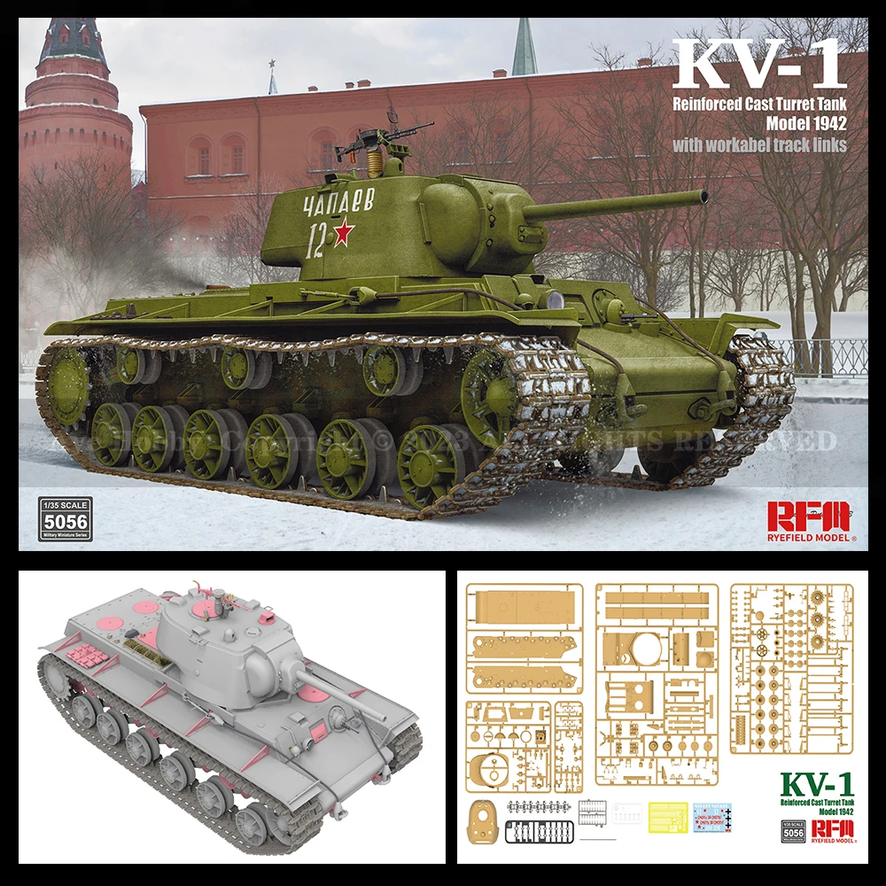[Rye Field Model] RFM RM-5056 1/35 KV-1 Model 1942 Reinforced Cast Turret w/Workable Track Links ...