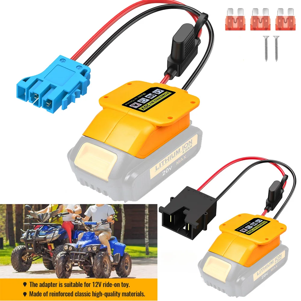 Power-Wheels-Adapter-for-Dewalt-20V-Battery-With-Fuse-12AWG-40A-Holder ...