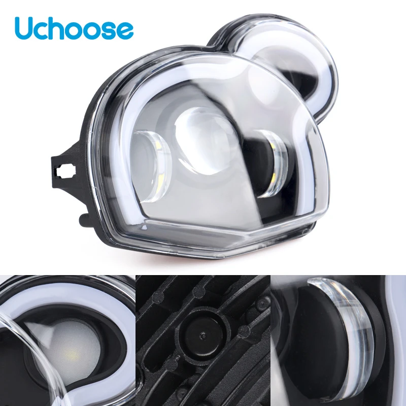 Led Headlight Motorcycle Lights Hi/low Beam White Drl Red White Blue ...
