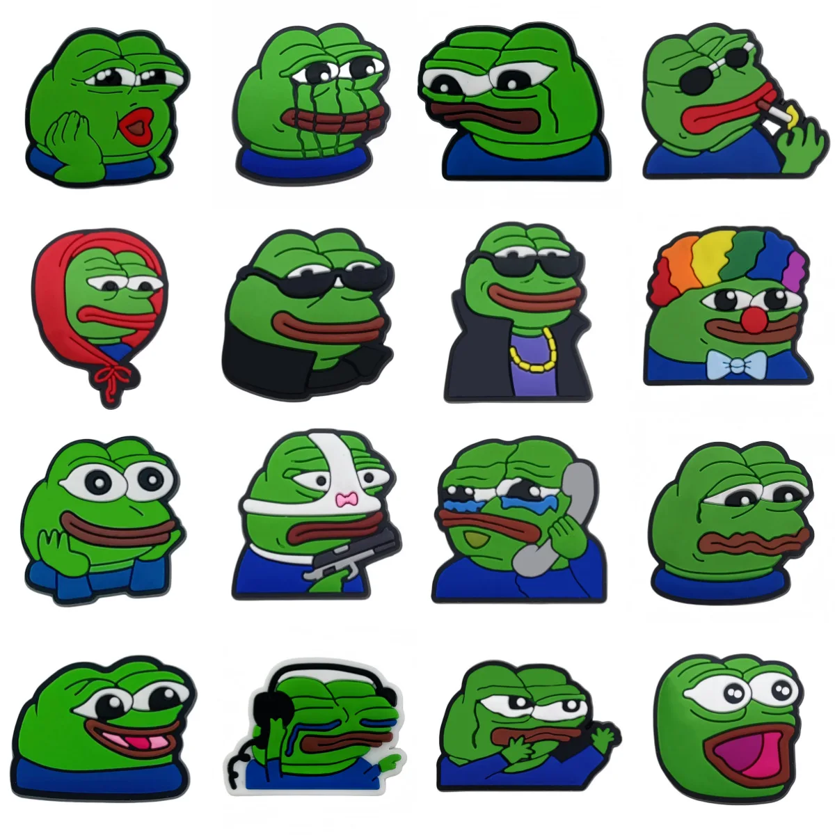 16pcs-set-Pepe-the-frog-Series-Shoe-Buckles-Cute-Cartoon-Pattern-Shoe ...