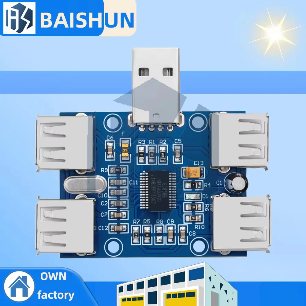 BS USBHUB USB2.0 HUB 4 port controller USB extension module GL850G chip ...