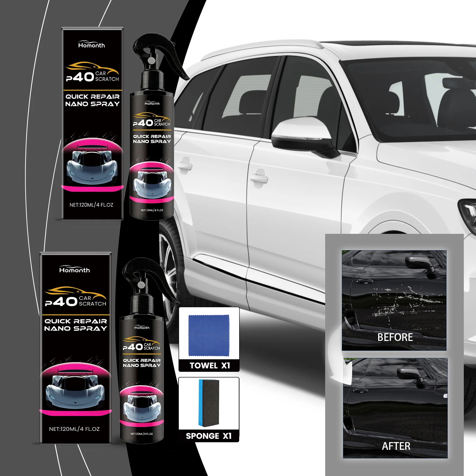 Car Scratch Repair Nano Spray Fast Stains Scratch Removal Hydrophobic ...