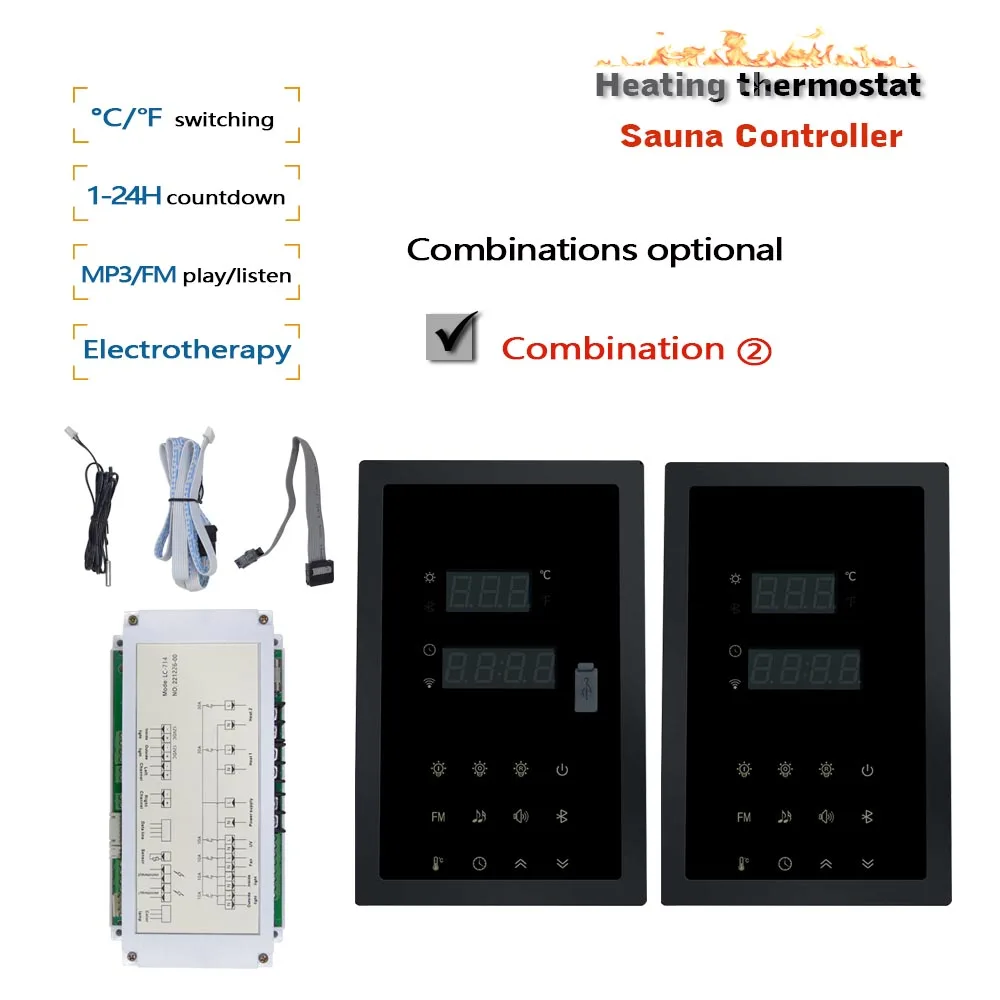 1-24 Hours countdown Sauna temperature regulator 100-240VAC multi ...