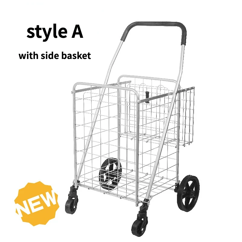 50-Pounds-White-4-Wheels-Utility-Cart-Large-sized-Sturdy-Steel-Frame ...