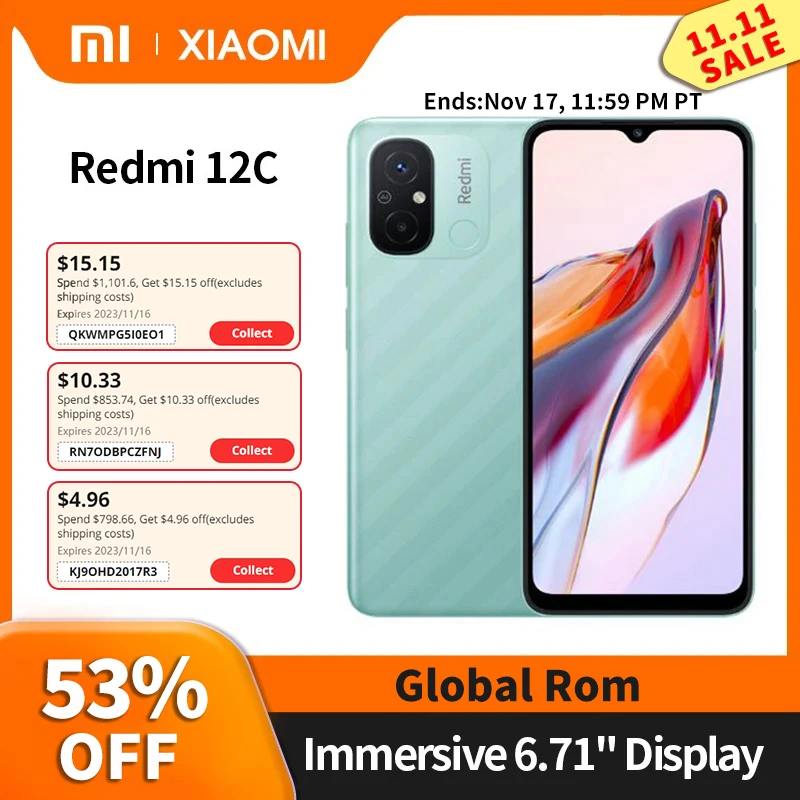 Xiaomi-Redmi-12C-Celular-ROM-Global-64GB-128GB-5000mAh-Bateria-MTK ...