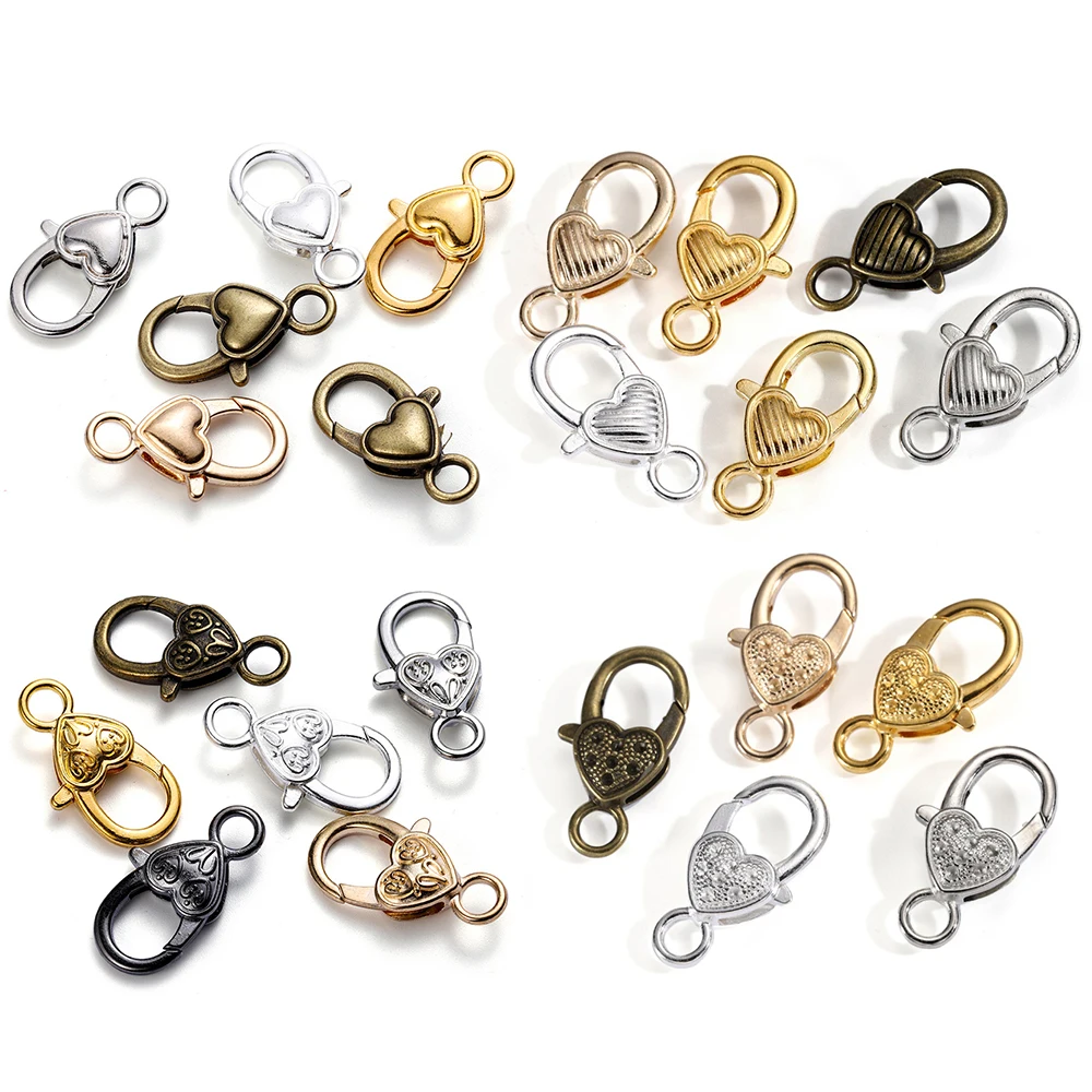 5-10pcs-27x14mm-Lobster-Clasp-Hooks-Heart-Keychain-Clasps-Bracelet ...
