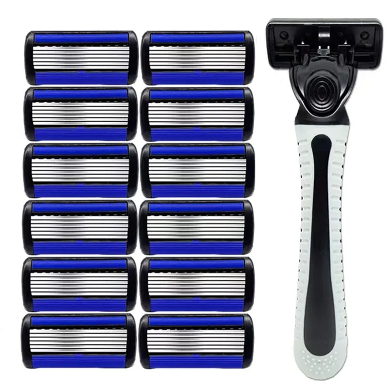 12-6pcs-Razor-Blades-Men-Shaving-Razor-For-Men-Face-Hair-Removal-Sharp ...