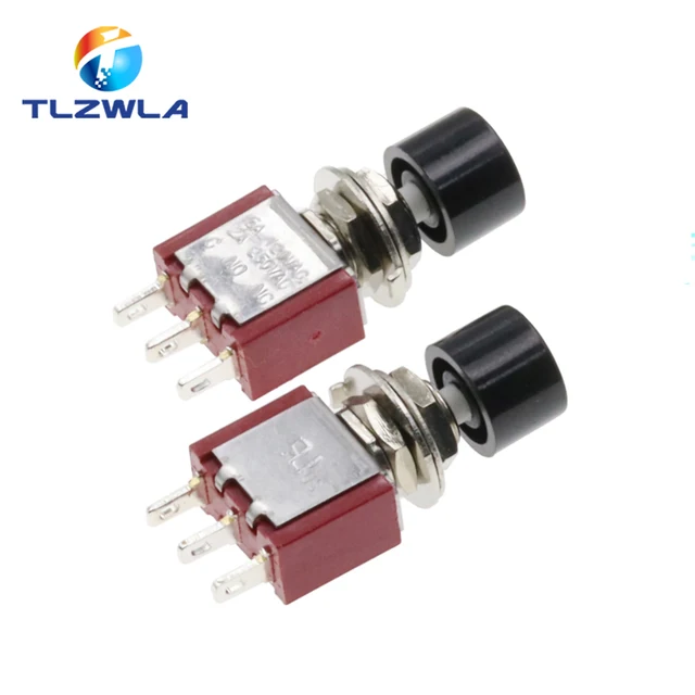 1PCS 3Pin C-NO-NC 6MM Mini Momentary Automatic Return Push Button ...