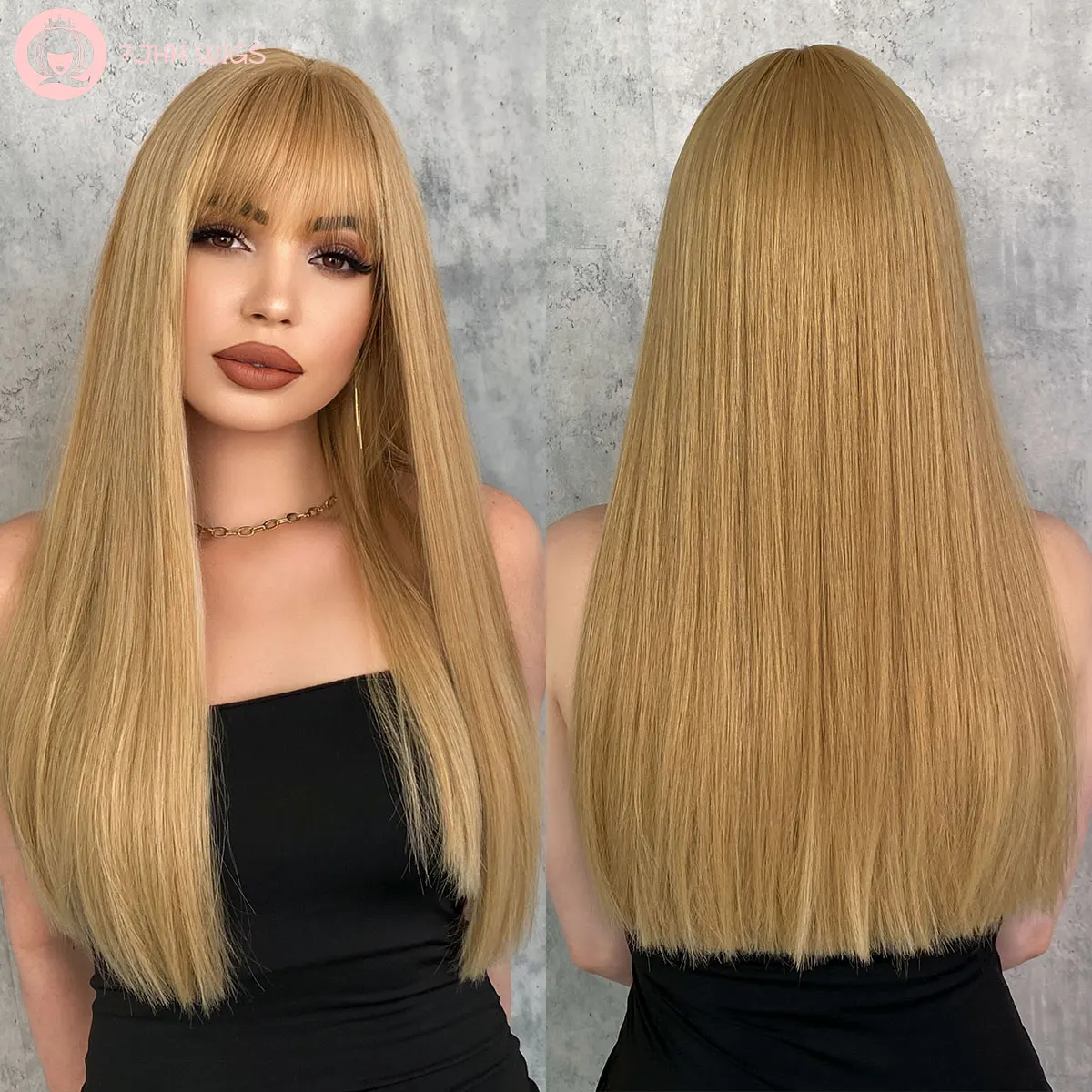 7JHH-WIGS-Blonde-Wig-with-Bang-for-Women-Long-Straight-Blond-Wig ...