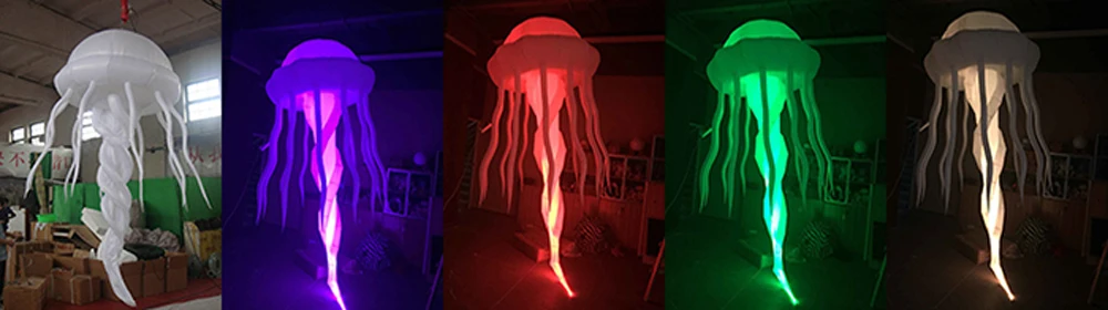 3mts Long Hanging Inflatable Jellyfish With LED Strip And Built-In ...