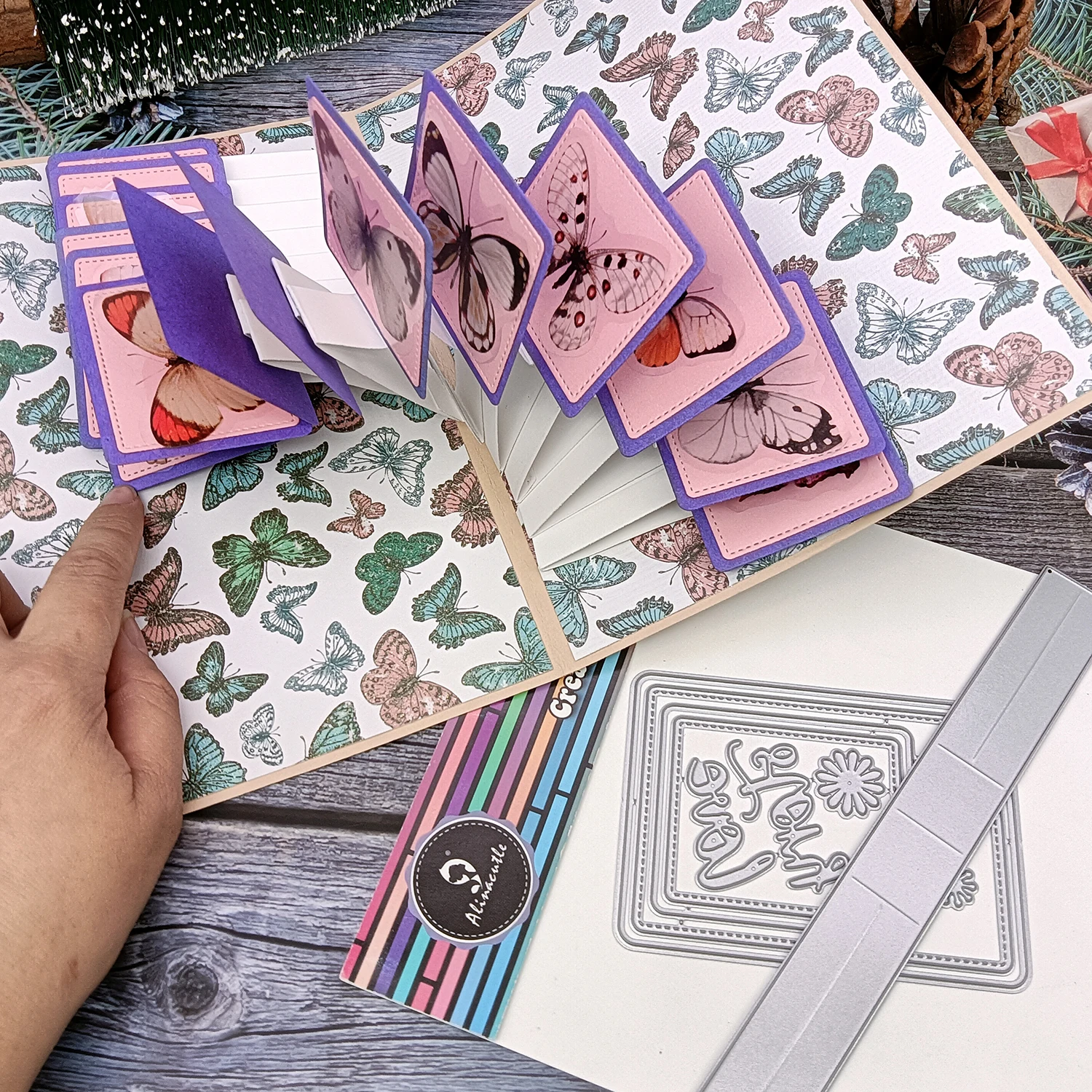 Alinacutle Pop Up Flip Photo Page Metal Cutting Die Cut for Christmas ...