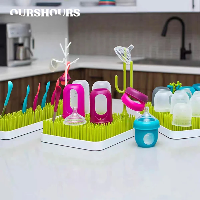 Green-Lawn-Countertop-Baby-Feeding-Bottle-Drying-Rack-for-Kitchen-Space ...