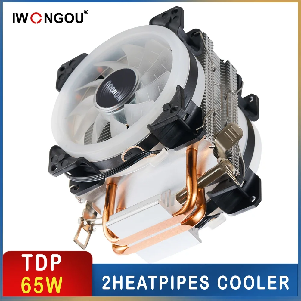 IWONGOU-Cpu-Coolers-X99-Lga-2011-2-Heatpipes-3pin-90mm-RGB-ventola-di ...