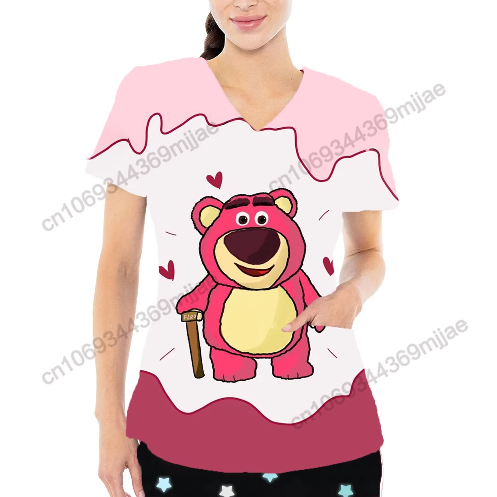 Disney-ropa-con-cuello-en-V-para-mujer-blusa-con-bolsillo-Y2k-Traf-Yk2 ...