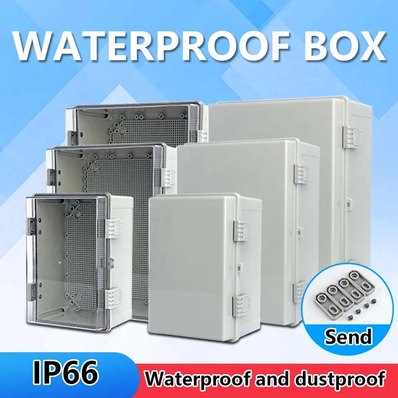IP66-Waterproof-Gray-Transparent-Cover-Enclosure-Power-Junction-Box-ABS ...