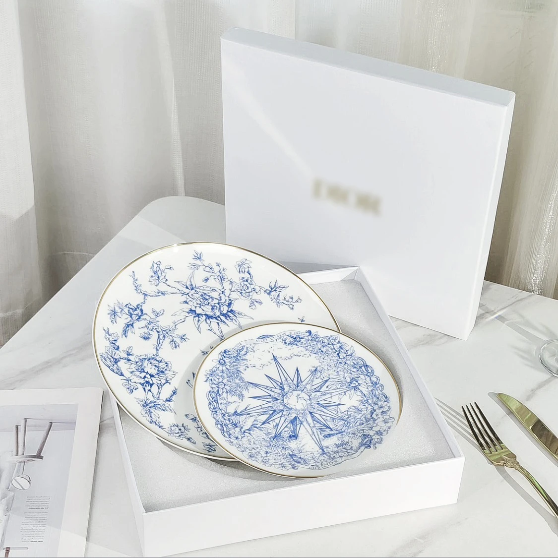 European-Lucky-Star-Series-Bone-China-Plate-Western-Food-Plate ...
