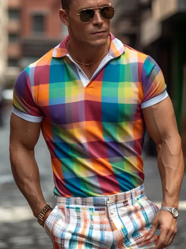 Men-s-Rainbow-Plaid-Polo-Shirt-3D-Printed-Polo-Shirt-Casual-Collar ...