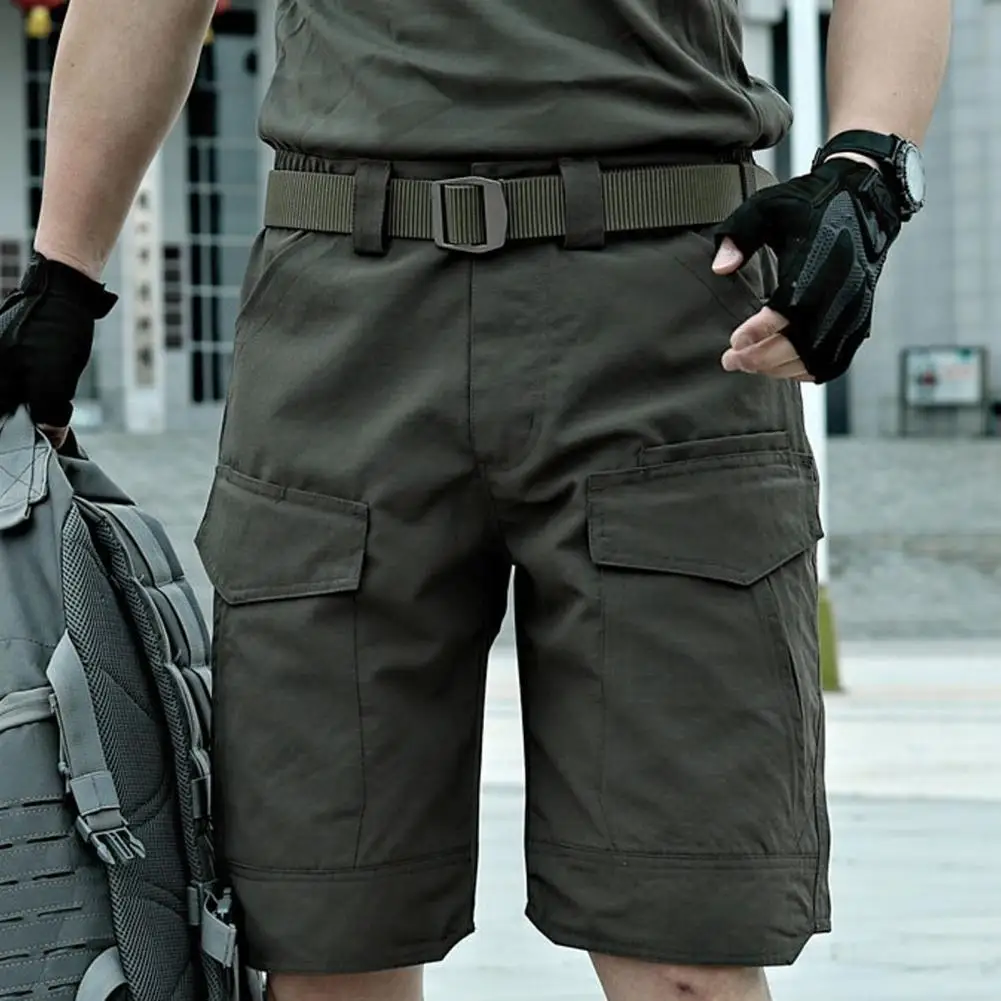 Men-Summer-Cargo-Shorts-Elastic-Waist-Button-Zipper-Fly-Pockets-Casual ...
