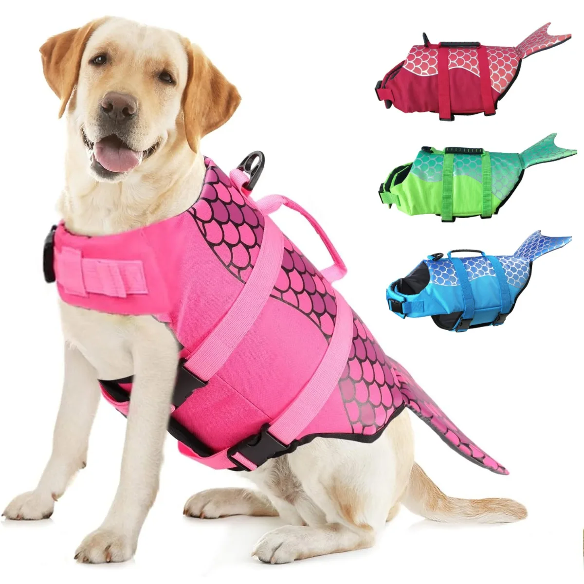 Dog Life Jacket High Buoyancy Ripstop Adjustable Floatation Pet Life ...