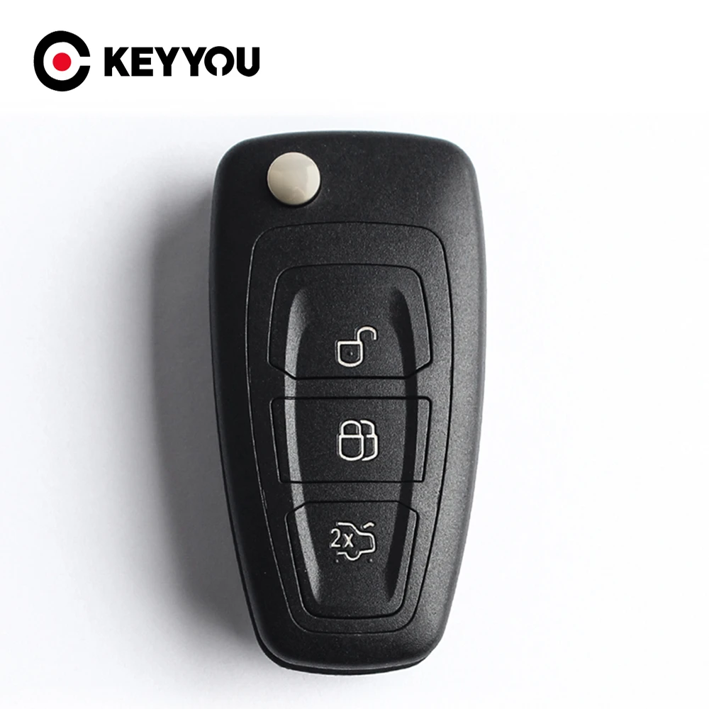 KEYYOU Flip Folding Remote Key Shell Car Key Cover 3 Buttons For Ford ...