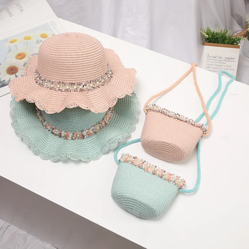 New-Summer-Girl-Floral-Sun-Caps-Baby-Straw-Weave-Sweet-Messenger-Hat ...