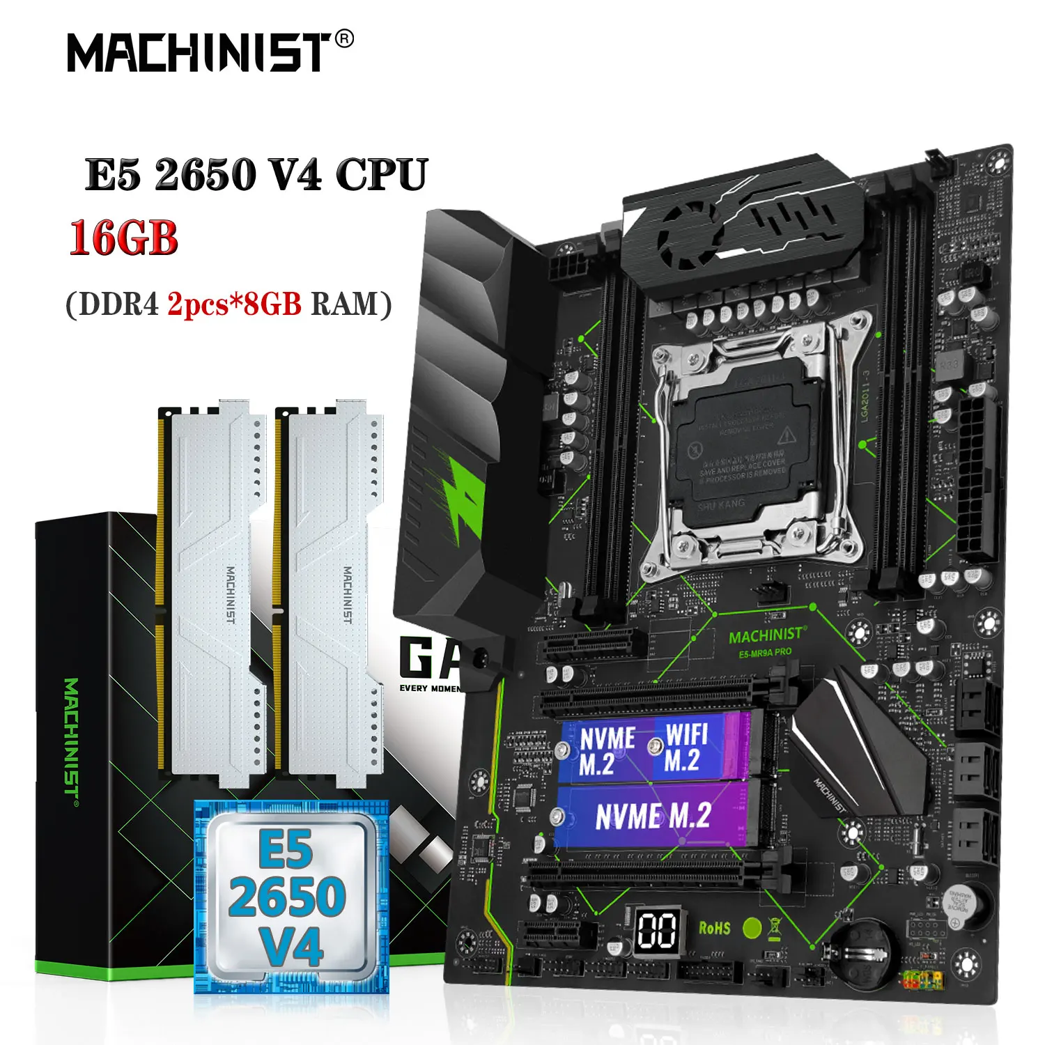 MACHINIST X99 Motherboard Combo LGA 2011 3 processador Xeon E5 2650 V4 ...