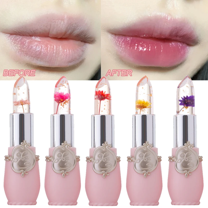 6-Colors-Transparent-Jelly-Lip-Balm-Temperature-Color-Changing-Flower ...