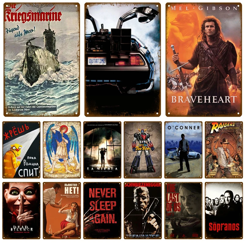 Movie Film Tin Sign Cinema Vintage Metal Sign Plaque Poster Wall Decor ...