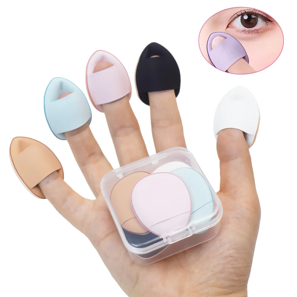 5/10Pcs Mini Finger Puff Foundation Small Air Cushion Powder Sponge ...