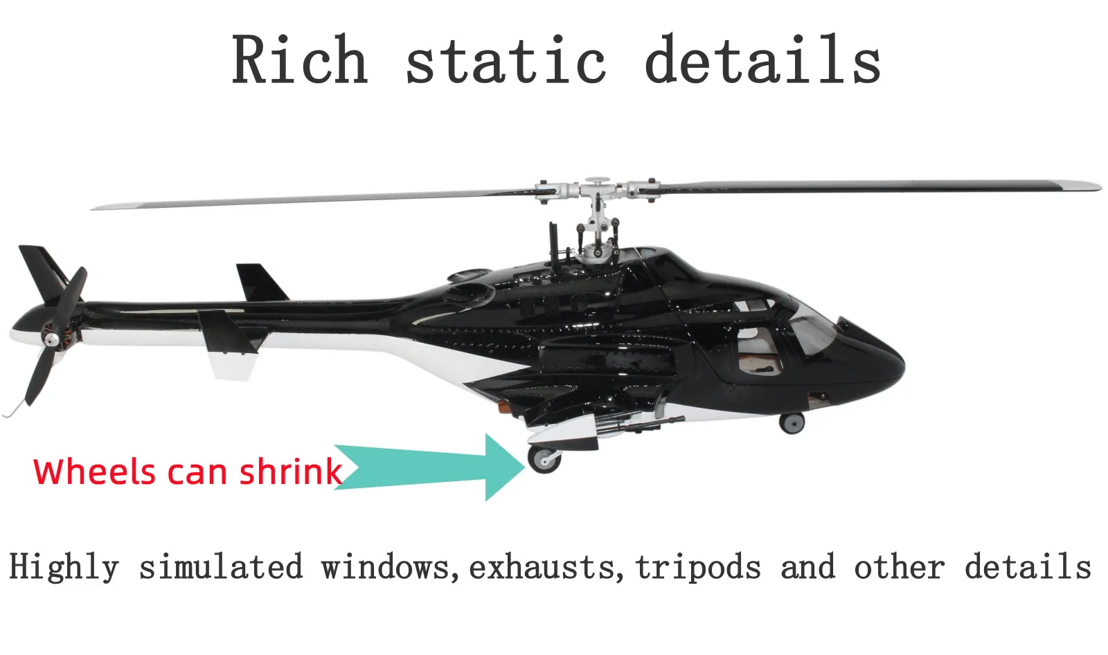 FLISHRC FL450 airwolf Flying wolf, simulation, like a real remote ...