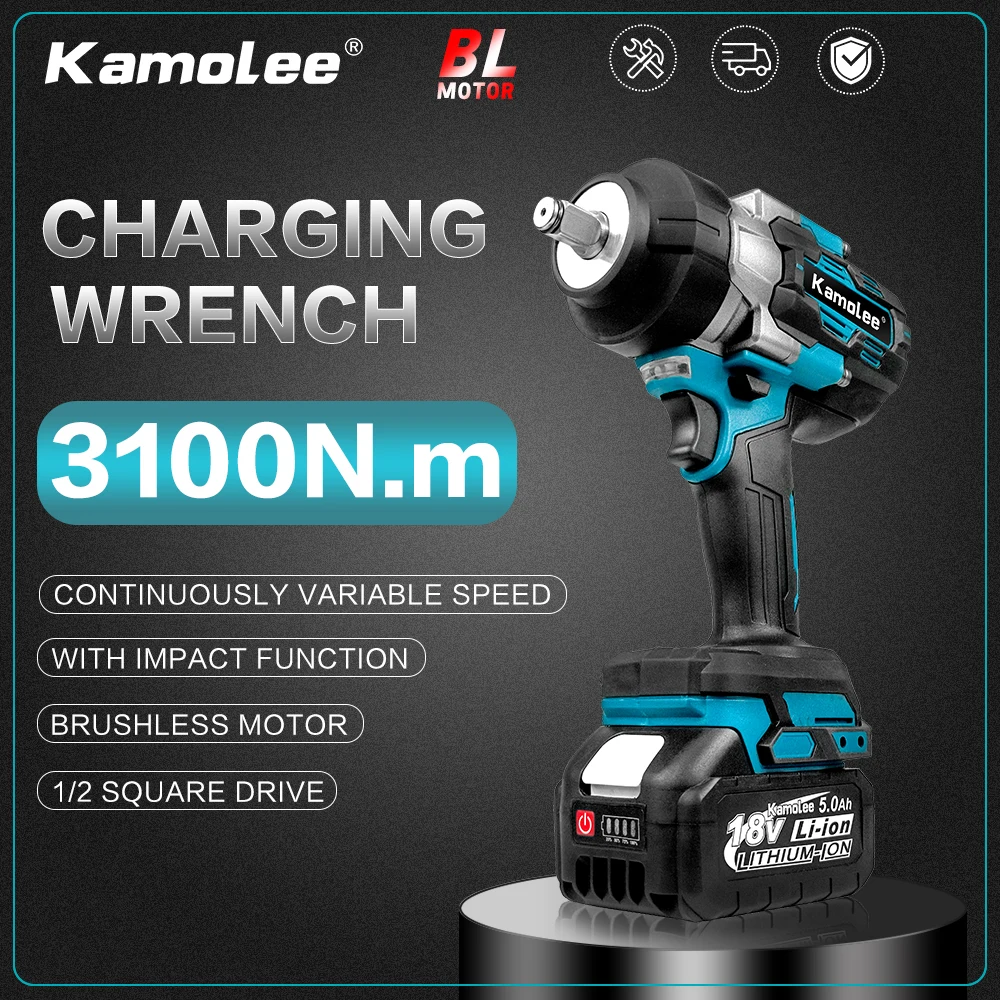 Kamolee-3100NM-Wireless-Charging-High-Torque-Wrench-1-2-Inch-Repair-Electric-Impact-Wrench-is ...