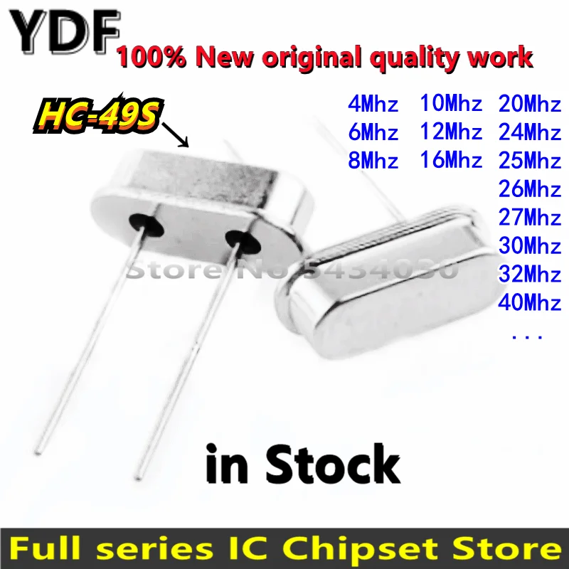 (10 pièces) HC 49S 4Mhz 6Mhz 8Mhz 10Mhz 12Mhz 16Mhz 20Mhz 24Mhz 25Mhz ...