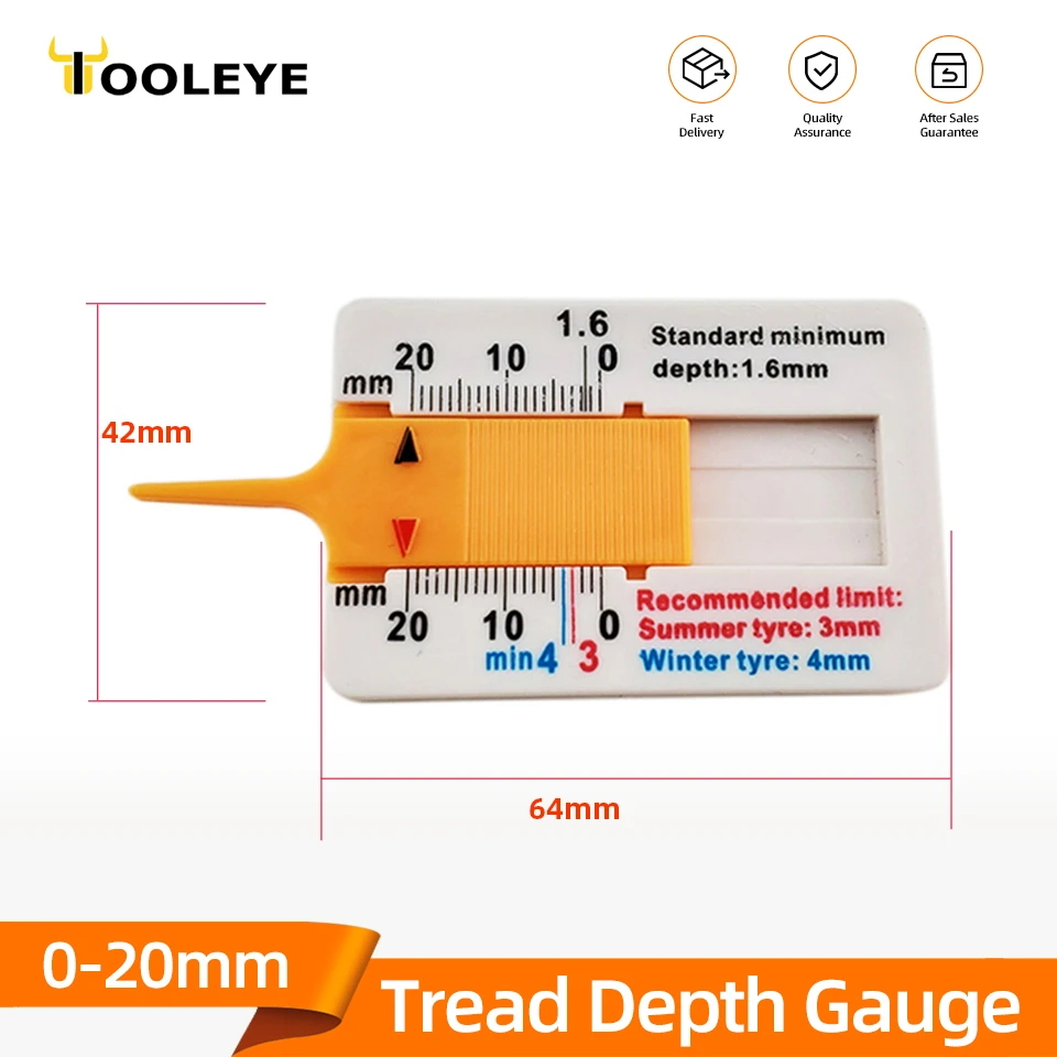 0 20mm Tread Depth Gauge For Car Tyre Tire Meter Thickness Gauges ...
