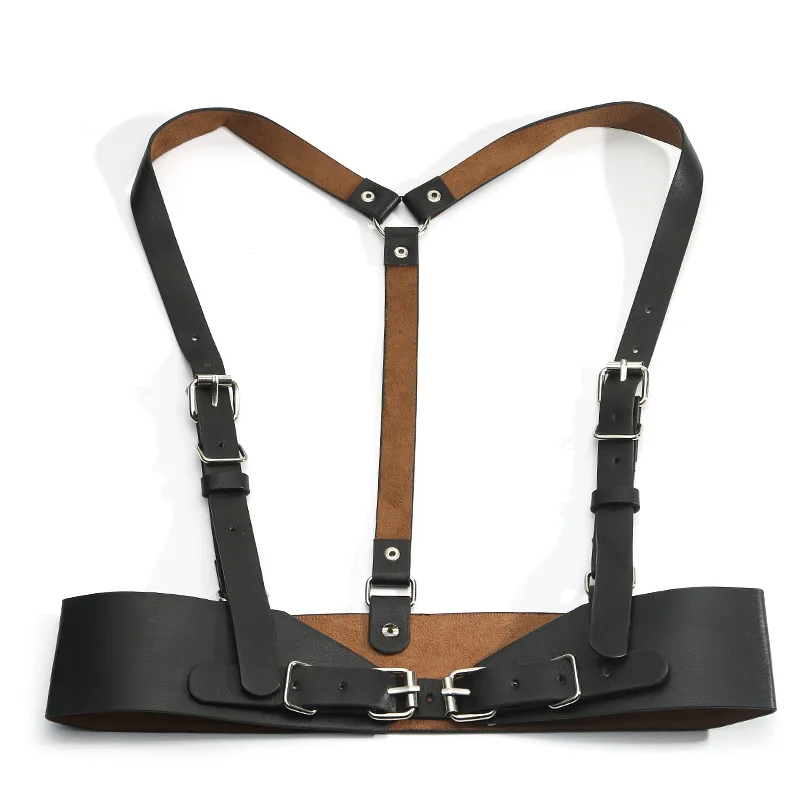 Underbust-Corset-Top-with-Strap-Punk-Harness-Belt-Leather-Suspender ...