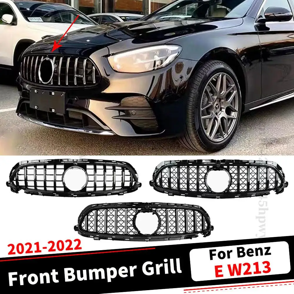 프론트 그릴 레이싱 후드 그릴 새로운 메르세데스 벤츠 E 클래스 W213 2021 2022 E260 E300 E350 E400 E450 장식 튜닝 바디 키트 ...