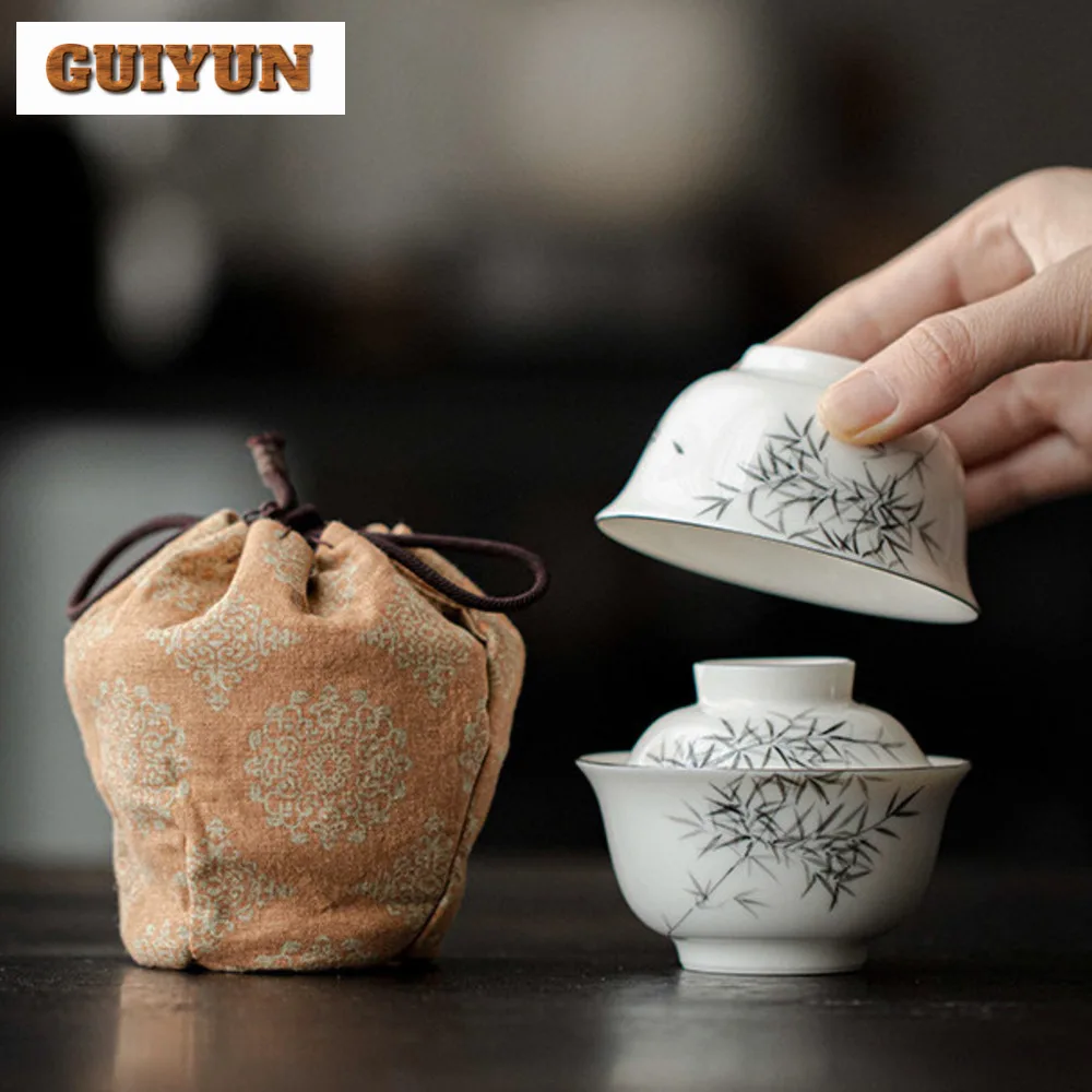 Antique-Hand-painted-Bamboo-Tea-Set-Kit-Retro-1-Pot-1-Cup-Tea-Brewing ...