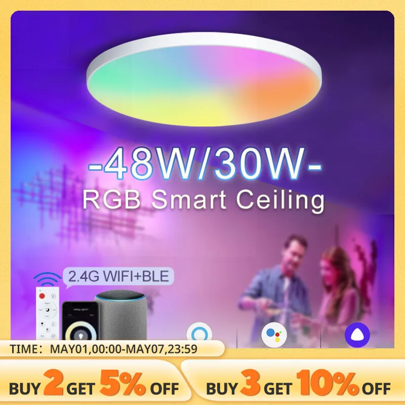 Smart-Modern-Ceiling-Lamps-220V-30W-48W-RGB-CCT-Smart-Home-Led-Lights ...