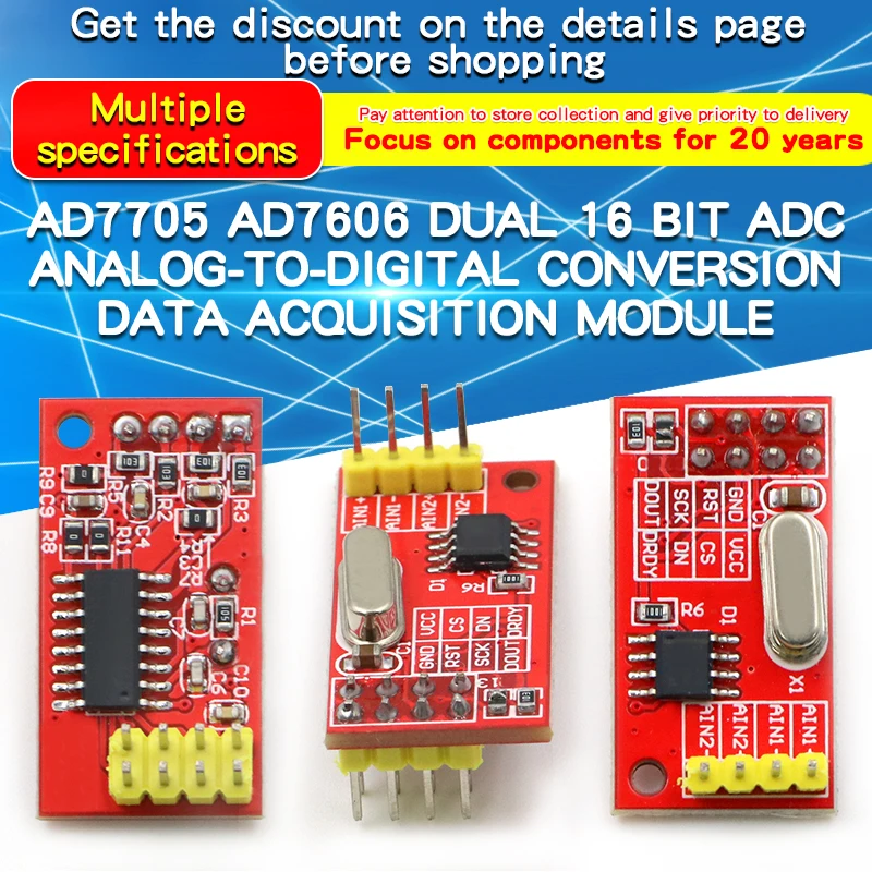 1PCS-AD7705-AD7606-Dual-16-Bit-ADC-Analog-to-Digital-Conversion-Data-Acquisition-Module ...